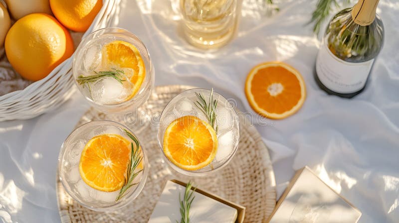 Summer Citrus Spritz with Rosemary and Sparkling Wine Stock ...