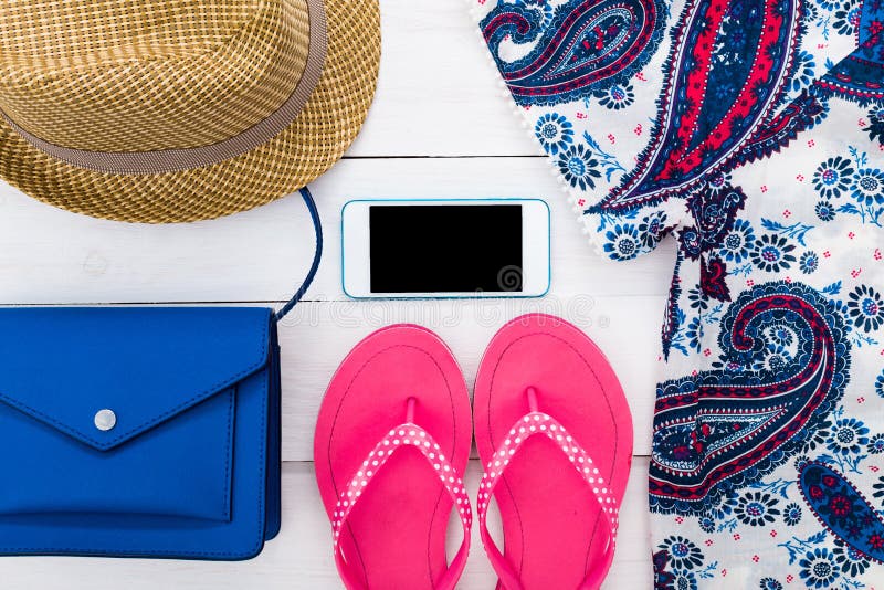 Summer Clothes and Accessories Stock Image - Image of girl, accessory ...