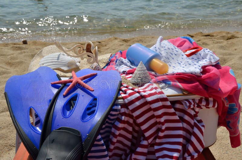 Summer Clothes on Beach stock image. Image of leisure - 71053841