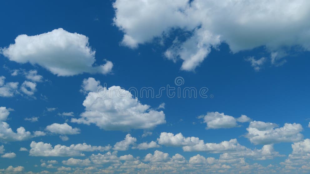 Summer Clouds Float Across Blue Sky. Blue Sky White Clouds. Time Lapse ...