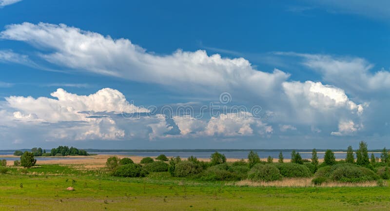 Summer Clouds on Lake Peipsi Stock Photo - Image of cloud, cumulus ...