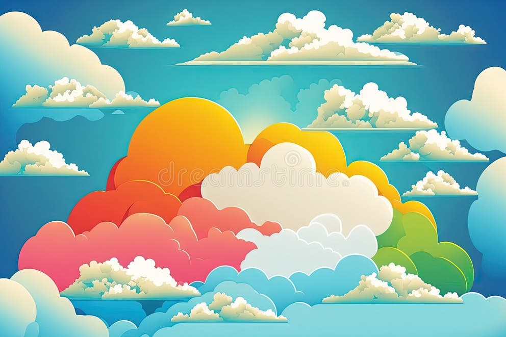 Summer Cloudscape Spring Cloud Stock Illustration - Illustration of ...