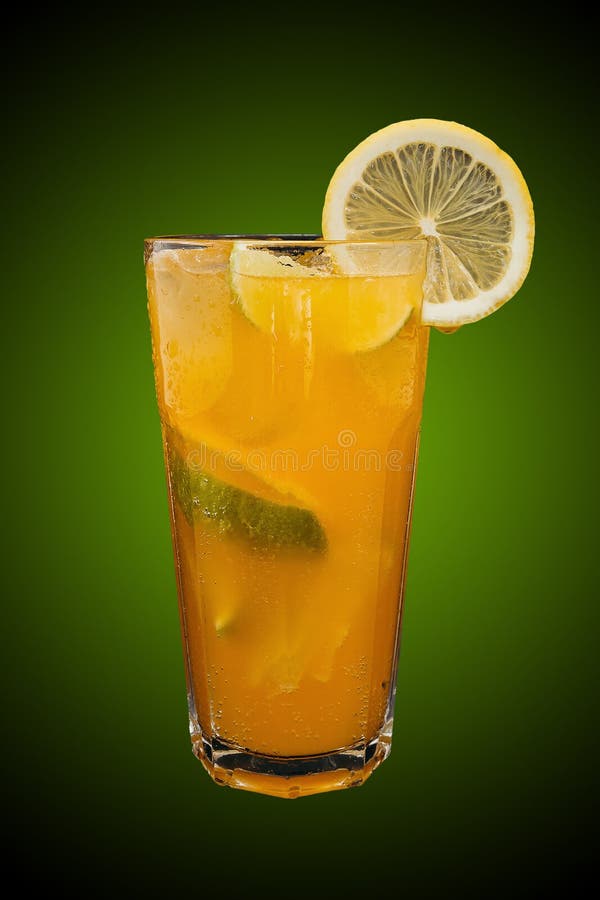 Summer Cocktail Isolated on Green Gradient Stock Image - Image of juice ...
