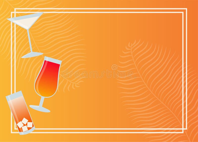Summer Cocktails Frame. Template For Poster, Menu, Invitation, Recipe ...