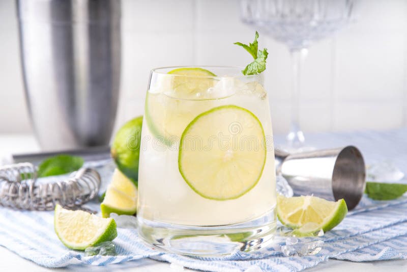 Summer Cold Refreshment Limeade Cocktail Stock Photo - Image of ...