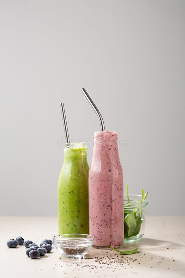 Summer Cold Smoothie with Fruits and Herbs Stock Photo - Image of ...