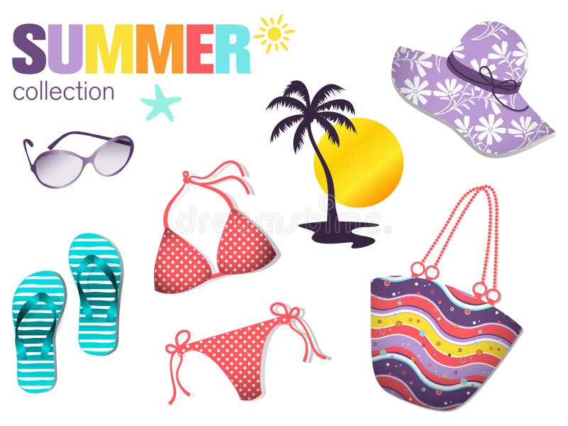 Summer collection stock illustration. Illustration of shoe - 19745085