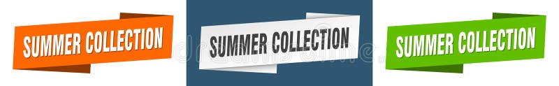 Summer Collection Banner. Summer Collection Ribbon Label Sign Set Stock ...