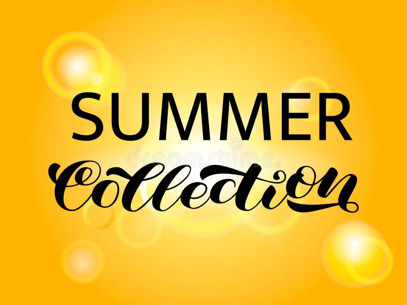 Summer Collection Brush Lettering. Vector Illustration for Poster or ...