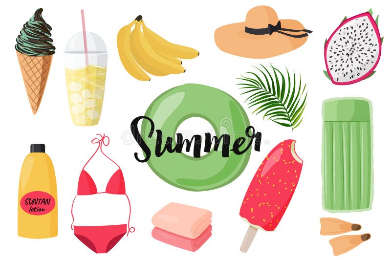 Summer Collection of Elements. Beach Party Collection. Stock Vector ...