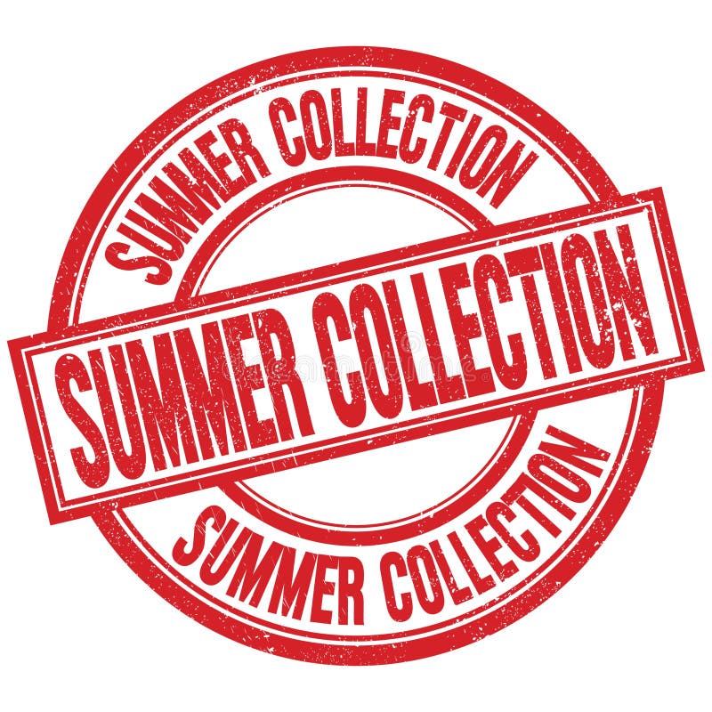 SUMMER COLLECTION Written Word on Blue Stamp Sign Stock Illustration ...