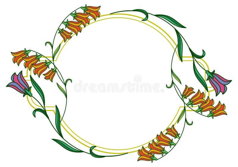 Summer Color Frame with Abstract Flowers. Stock Illustration ...