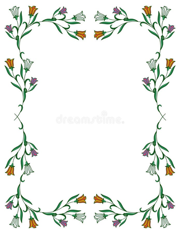 Summer Color Frame with Abstract Flowers. Stock Illustration ...