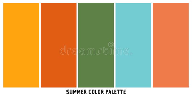 Summer Color Scheme, Vector Theme Color Palette Stock Vector ...