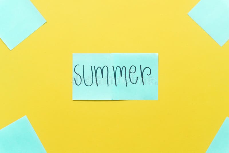 Colorful Sticky Notes on a Free Yellow Background Space Stock Photo ...