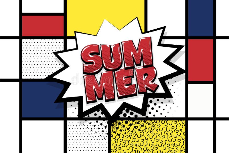 Summer Comic Text Woman Girl Pop Art Stock Vector - Illustration of ...