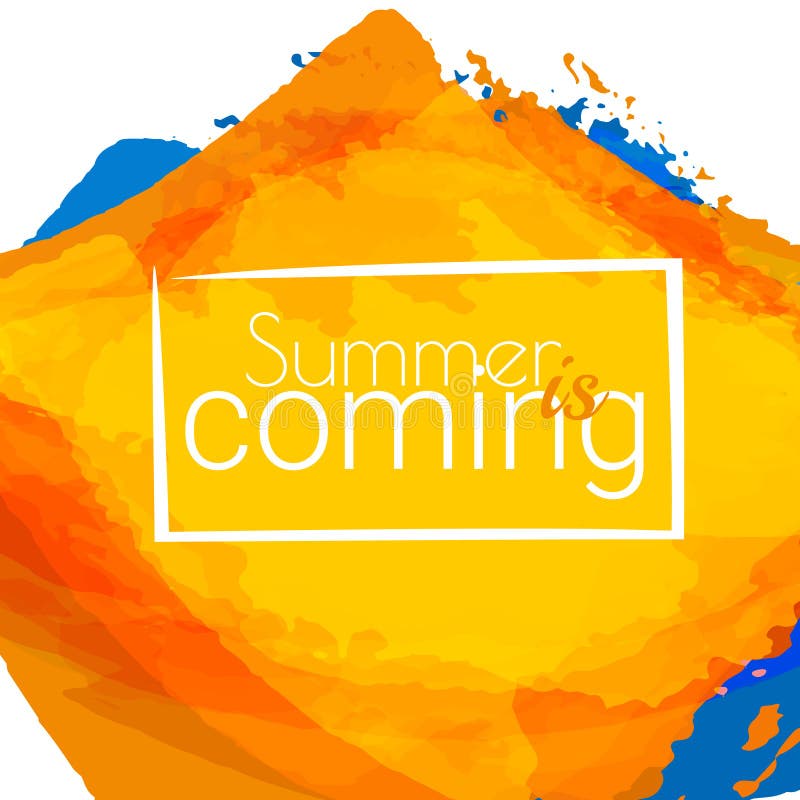 Summer is Coming Text on Summer Beach Background. Vector Illustration ...