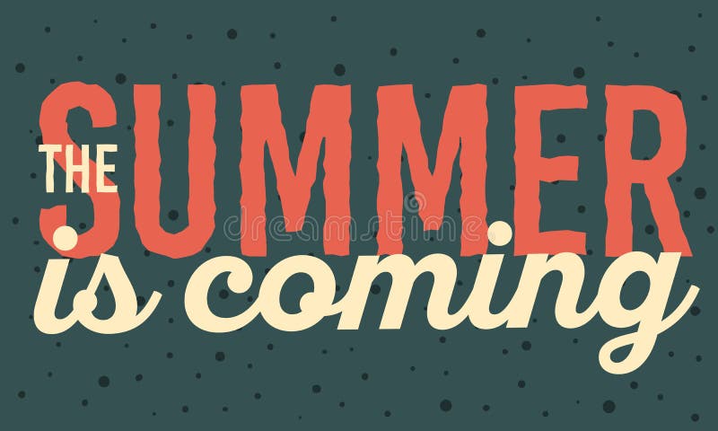 The Summer is Coming Poster Design with Palm Trees Illustration. Stock ...