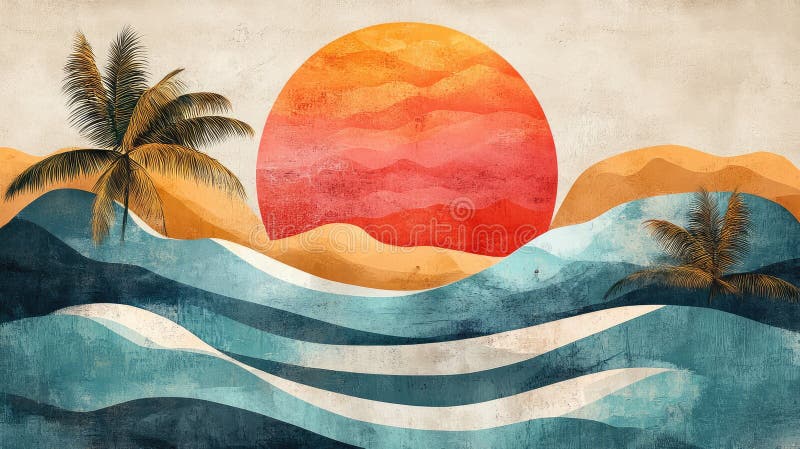 Summer Composition: Modern, Stylish, Retro Collage Stock Image - Image ...