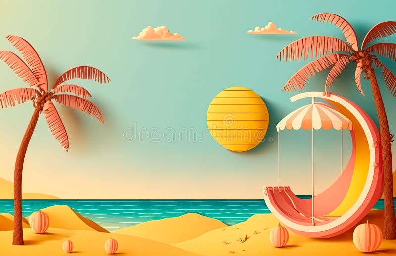 Summer concept stock illustration. Illustration of sand - 272168378