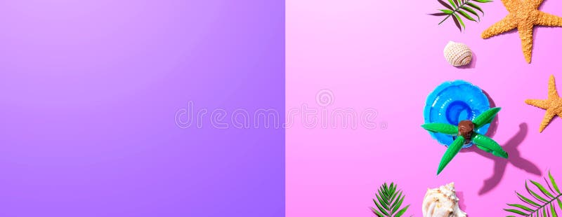 Summer Concept with a Palm Tree Float Stock Image - Image of leaves ...