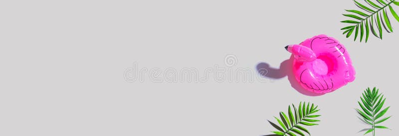 Summer Concept with a Pink Flamingo Float Stock Photo - Image of relax ...