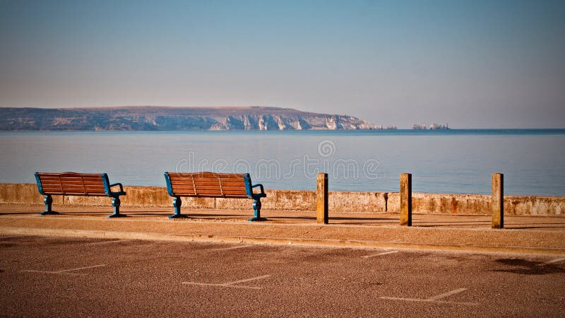 Three Benches Overlooking the Ocean Stock Photo - Image of atlantic ...