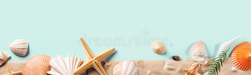 Concept Web Banner with Sea Shell and Starfish Ai Generated Stock ...