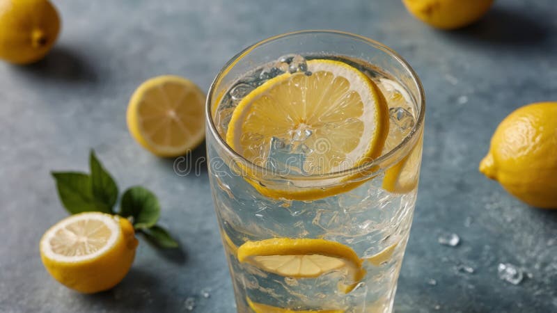 Summer Cool Lemon Cold Drink with Copy Space. Stock Photo - Image of ...