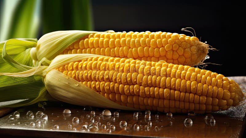 Summer corn on cob stock illustration. Illustration of tasty - 305915055