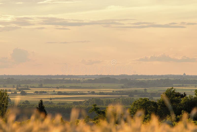 Summer Countryside Fields. Distant Fields Landscape Stock Image - Image ...