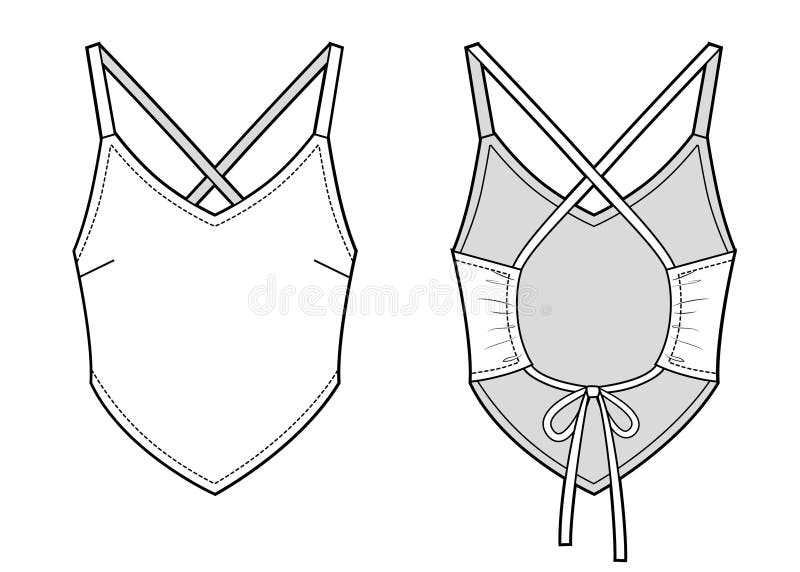 Summer Crop Top Technical Drawing Stock Illustration - Illustration of ...