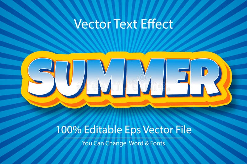 Summer 3d Text Effect Vector Design Fully Editable Stock Image - Image ... Summer 3d Text Effect Vector Design Fully Editable Stock Image - Image ...