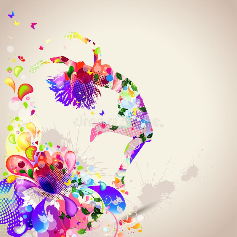 Summer dance stock vector. Illustration of hair, composition - 22902124