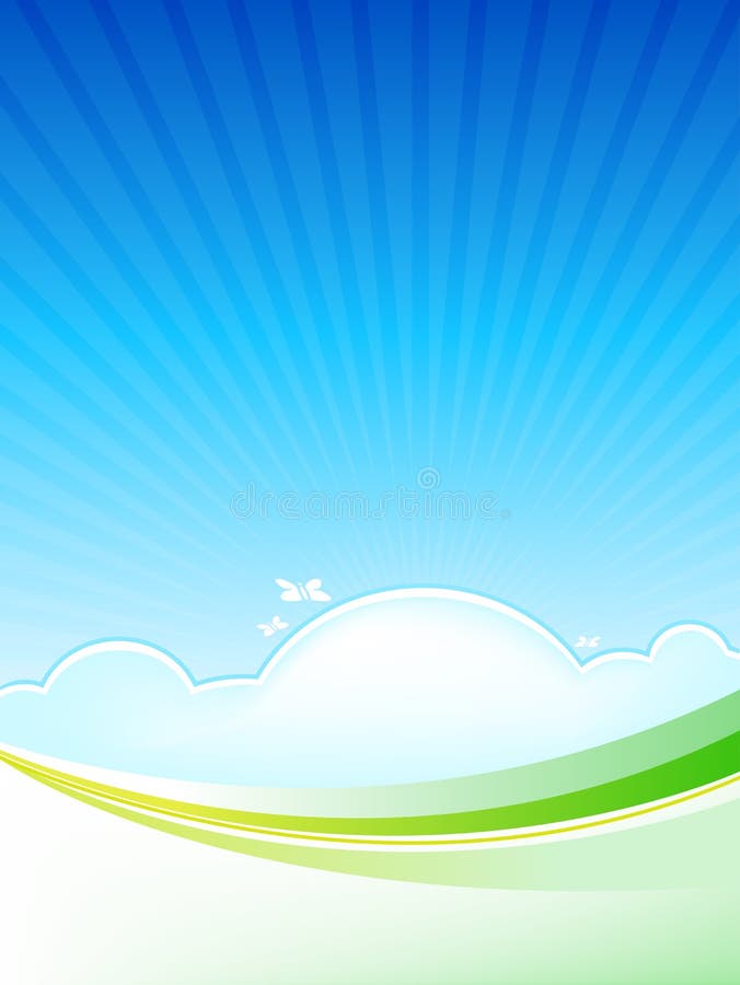 Summer Day Background with Clouds and Sun Lights Vector Stock Vector ...