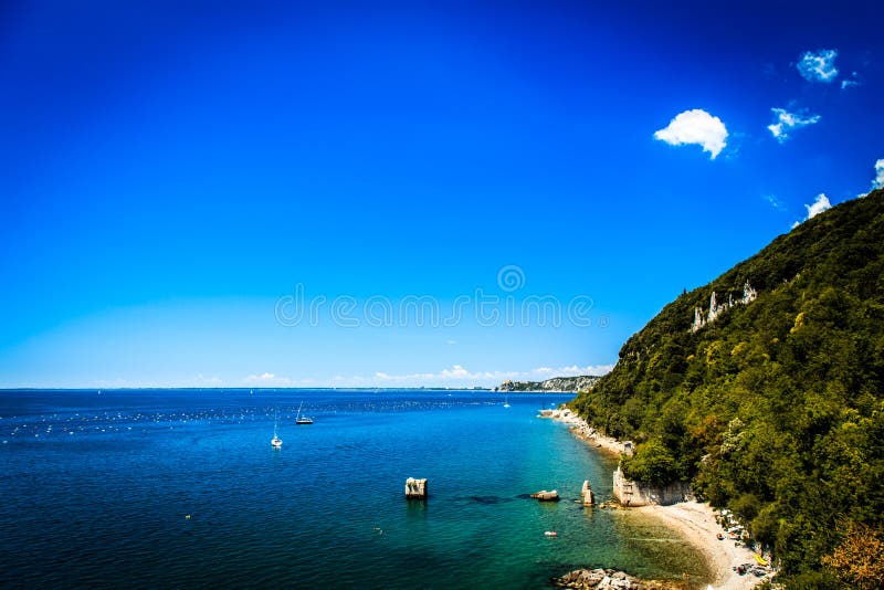Summer Day at the Beach in the Gulf of Trieste Stock Photo - Image of ...