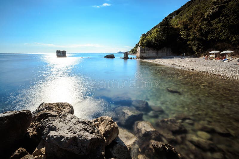 Summer Day at the Beach in the Gulf of Trieste Stock Photo - Image of ...