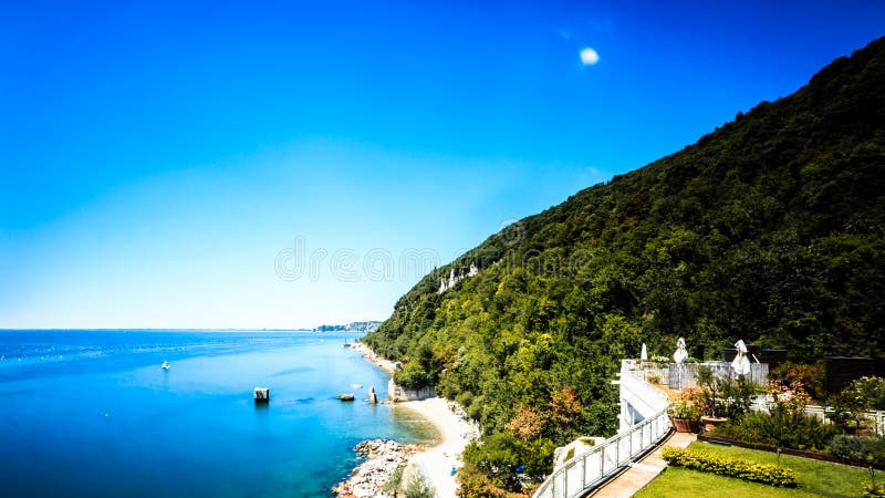 Summer Day at the Beach in the Gulf of Trieste Stock Photo - Image of ...