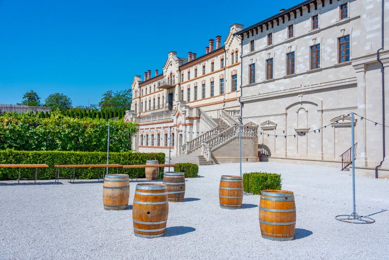 Summer Day at Castel Mimi in Moldova Stock Image - Image of fountain ...