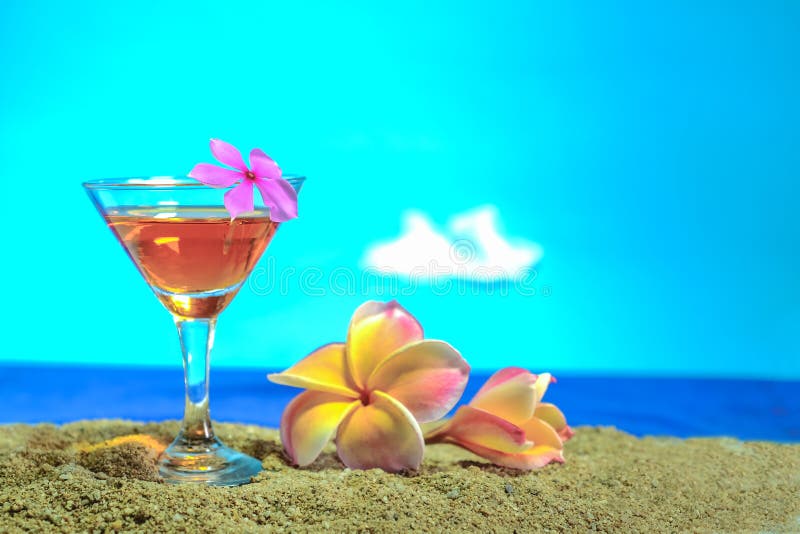 Summer Day with Cool Cocktail on Beach Stock Image - Image of cool ...