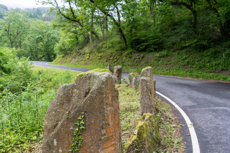 UK Cwmcarn Forest Road Turn View Stock Image - Image of woodland, ruins ...