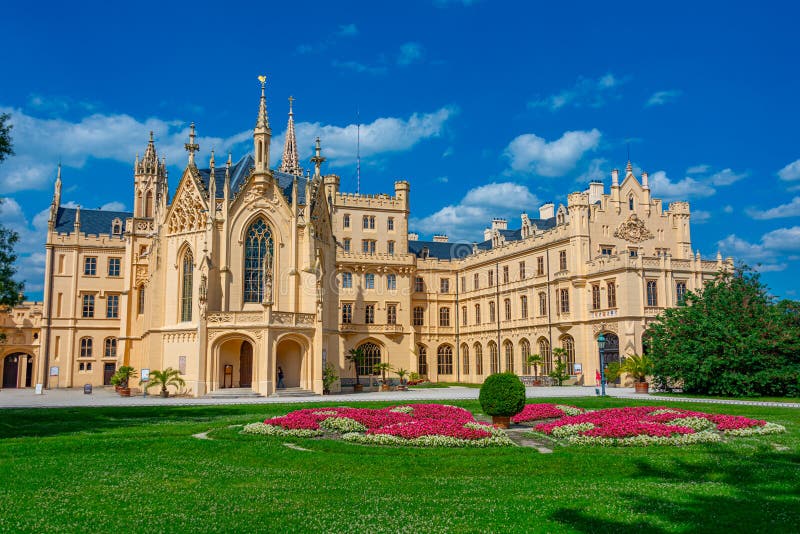 Summer Day at Lednice Chateau in Czech Republic Stock Photo - Image of ...