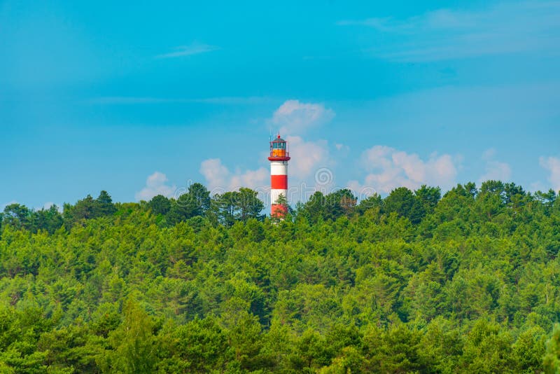 Summer Day at Nida Lighthouse in Lithuania Stock Image - Image of hill ...