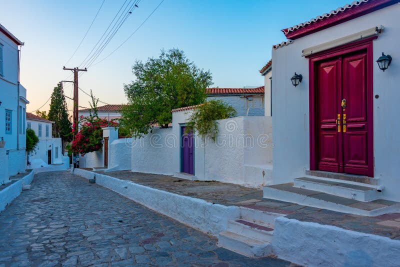 Summer Day on a Street in Greek Town Hydra Editorial Stock Photo ...