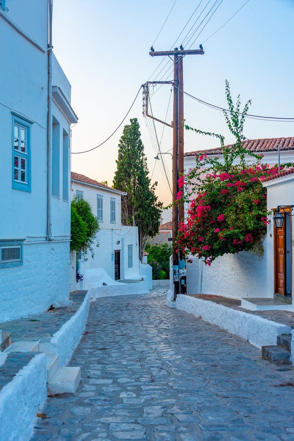 Summer Day on a Street in Greek Town Hydra Editorial Image - Image of ...