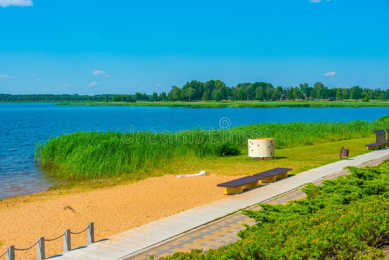 Summer Day at Tamula Beach at Voru in Estonia Stock Image - Image of ...