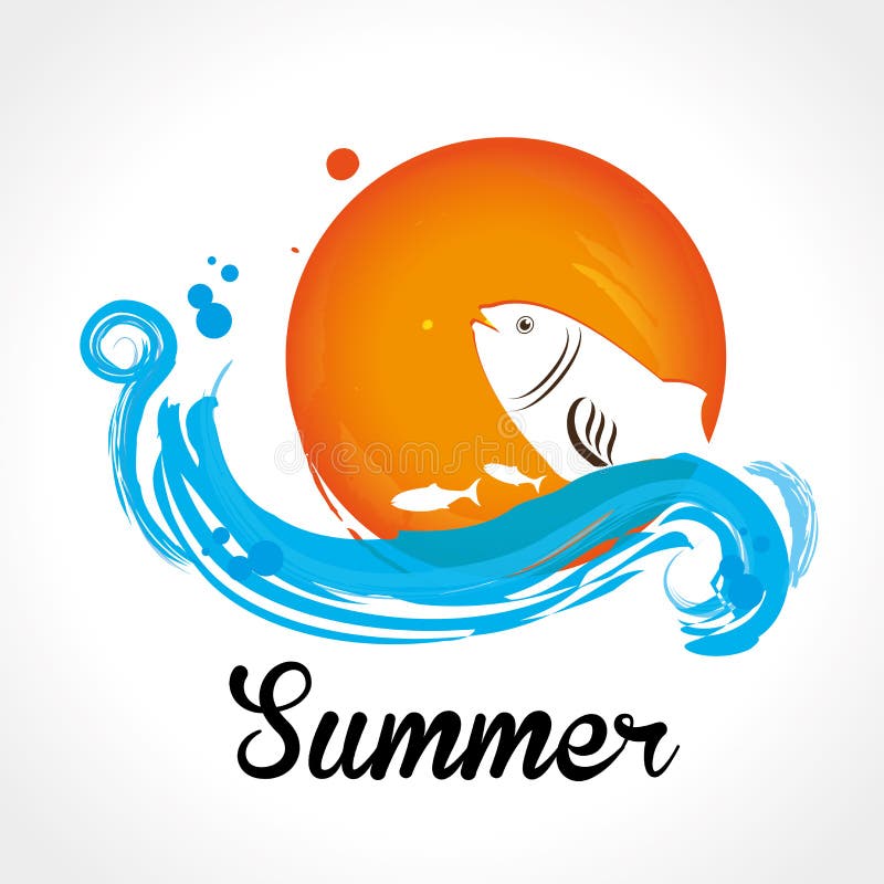 Summer Splash Graphic 3 stock vector. Illustration of flippers - 9374723