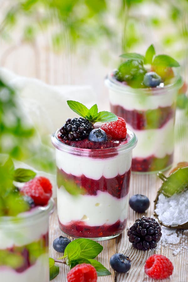 Summer Dessert with Fresh Berries Stock Image - Image of fruit, berries ...