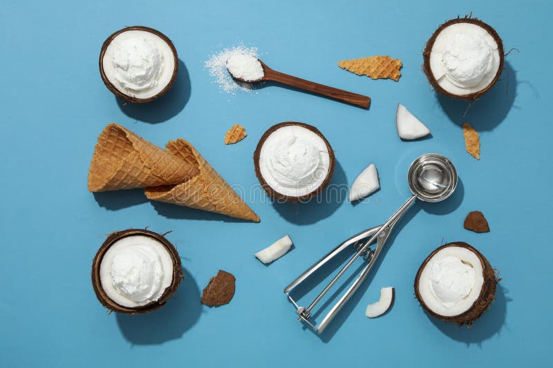 Summer Dessert - Ice Cream, Ice Cream with Coconut Stock Photo - Image ...