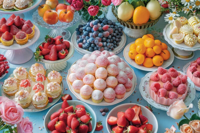 Summer Dessert Specials Made with Vibrantly Coloured Sweets Piled on a ...